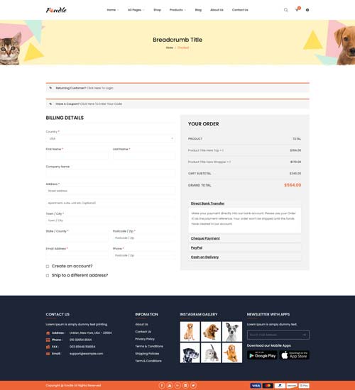Fondle - Pet Shop care Bootstrap 5 Template
